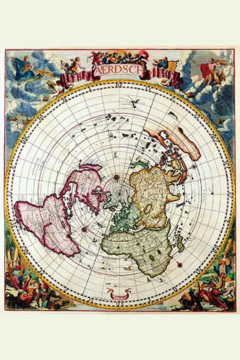 Polar Projection Map of the World – The Pierce Archive